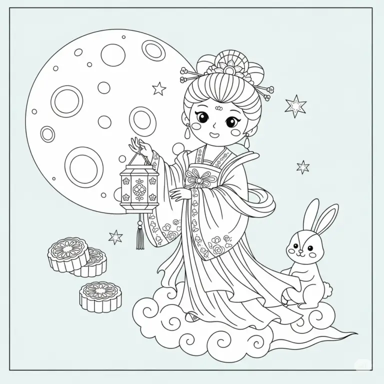 10 Free Printable Coloring Pages for Mid-Autumn Festival