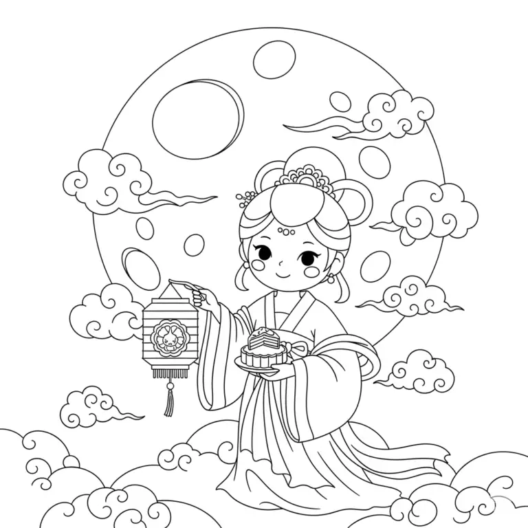 10 Free Printable Coloring Pages for Mid-Autumn Festival