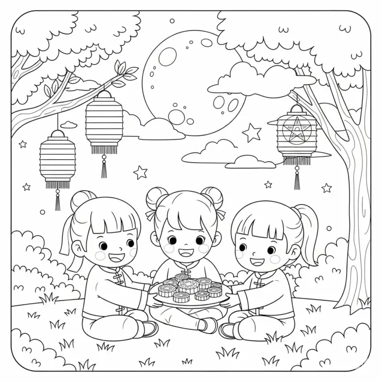 10 Free Printable Coloring Pages for Mid-Autumn Festival