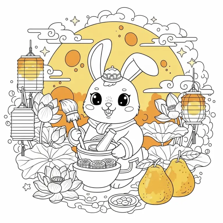 10 Free Printable Coloring Pages for Mid-Autumn Festival