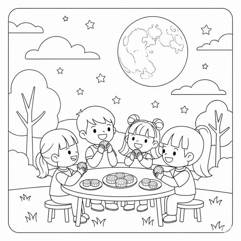 10 Free Printable Coloring Pages for Mid-Autumn Festival