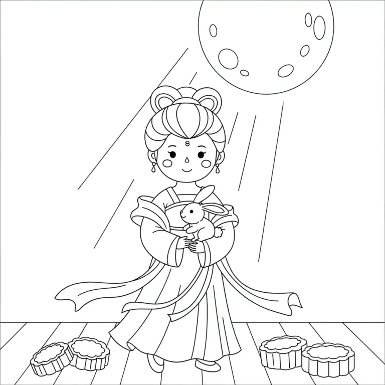 10 Free Printable Coloring Pages for Mid-Autumn Festival