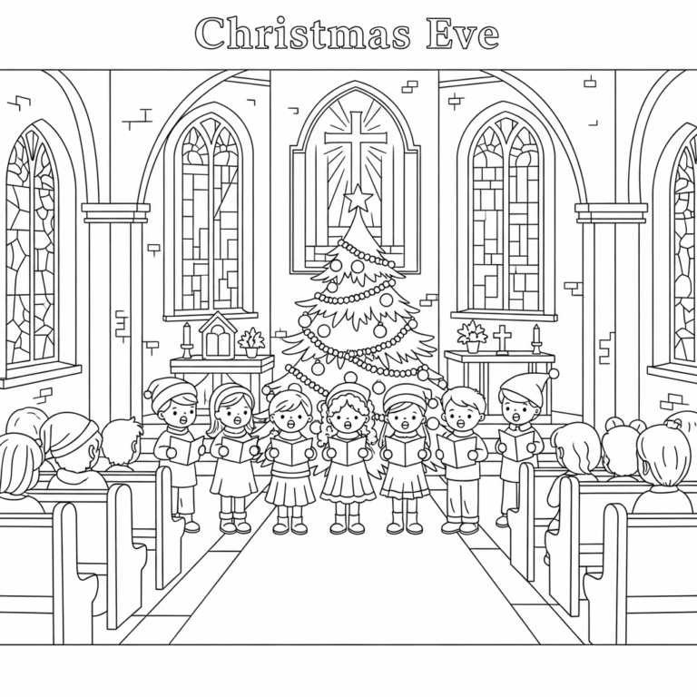 5 Fun Christmas Eve Coloring Pages for Kids to Enjoy