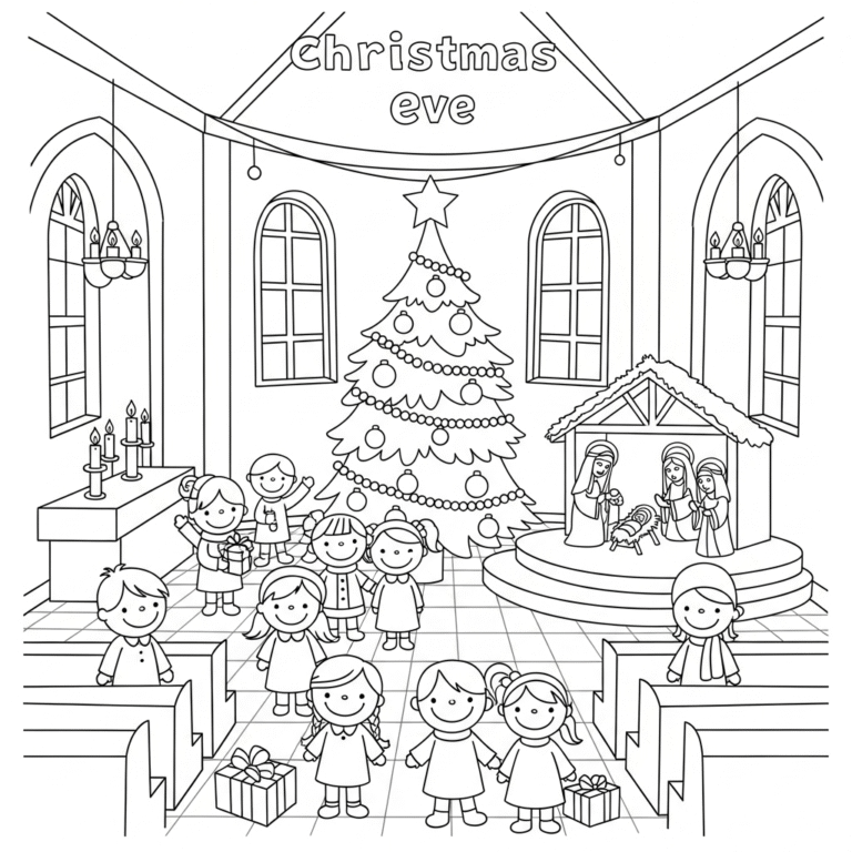 5 Fun Christmas Eve Coloring Pages for Kids to Enjoy