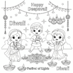 Free Printable Deepavali (Diwali) Coloring Pages for Kids | Festival of ...