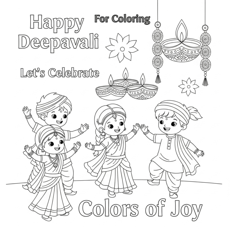 Free Printable Deepavali (Diwali) Coloring Pages for Kids | Festival of ...