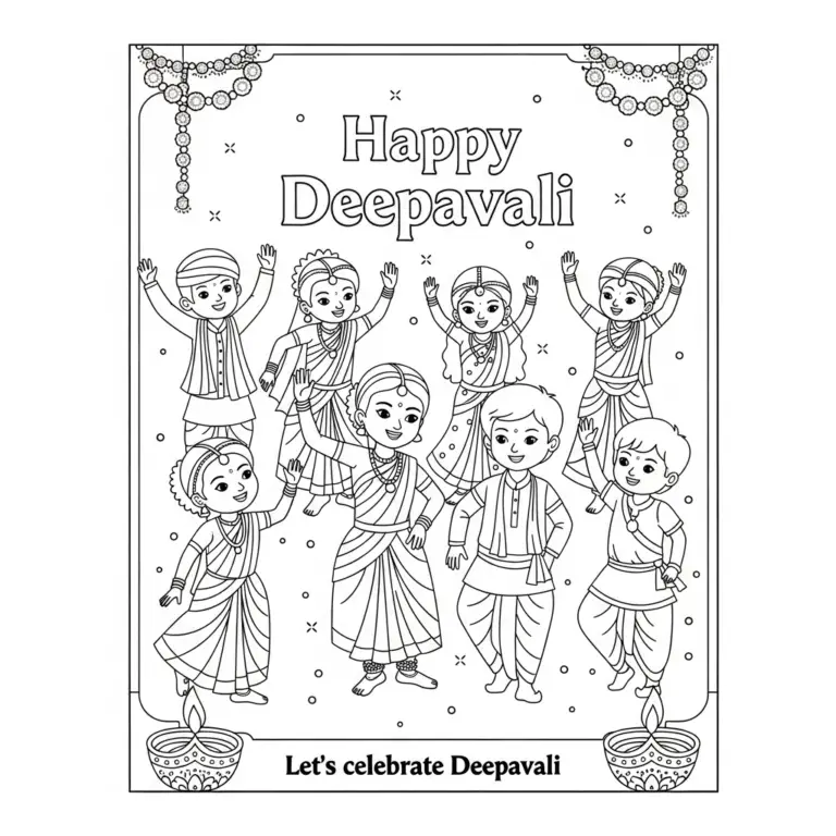 Free Printable Deepavali (Diwali) Coloring Pages for Kids | Festival of ...