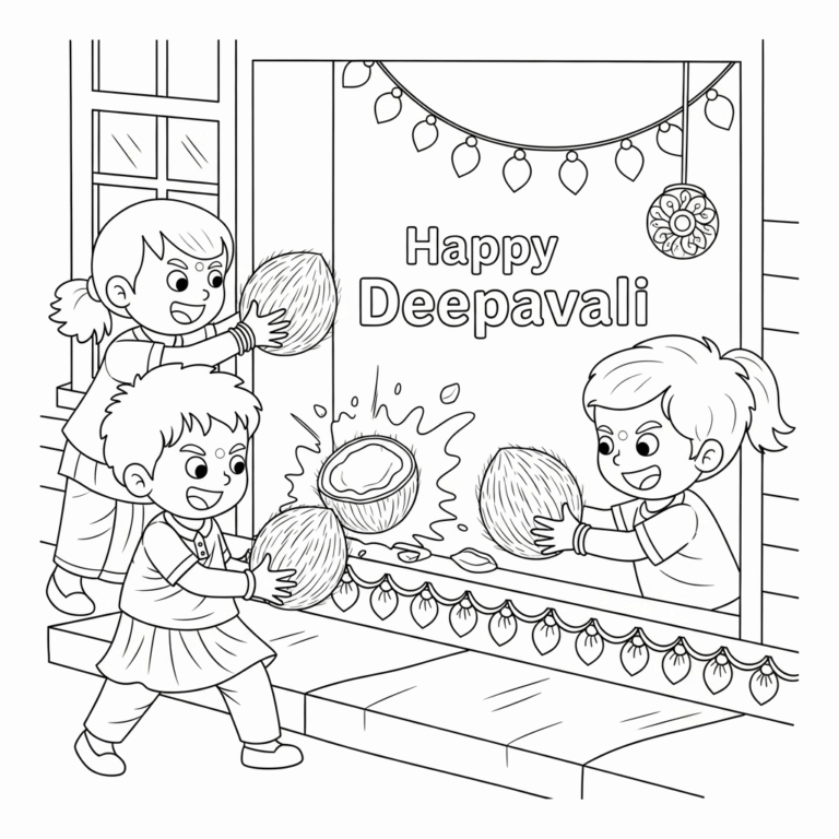 Free Printable Deepavali (Diwali) Coloring Pages for Kids | Festival of ...