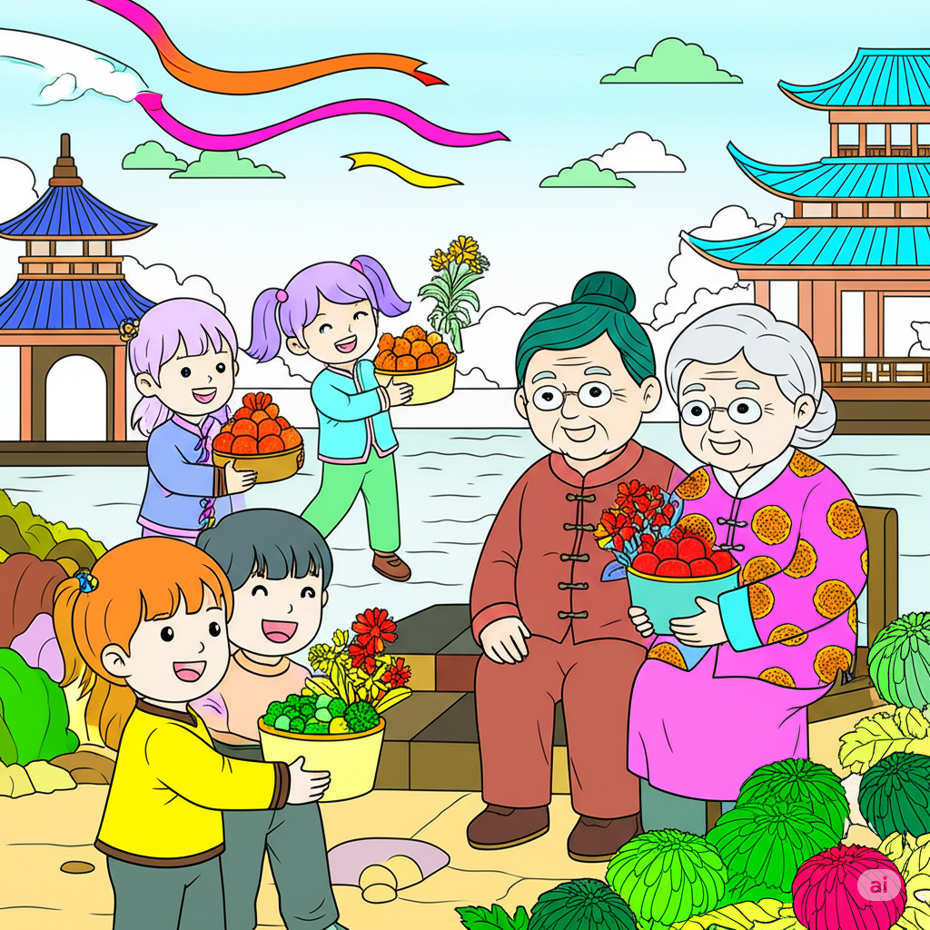 中国传统节日填色图合集 | Chinese Traditional Festivals Coloring Pages