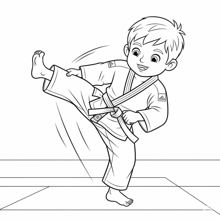 Judo Coloring Pages for Kids | Printable Martial Arts Fun ...