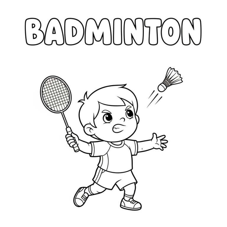Free Printable Badminton Coloring Pages for Kids (PDF Download)