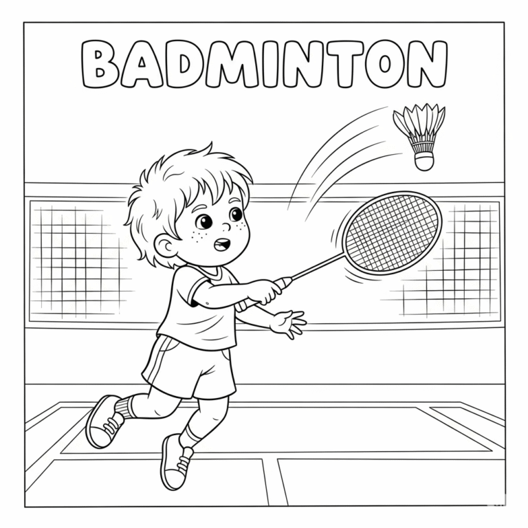 Free Printable Badminton Coloring Pages for Kids (PDF Download)