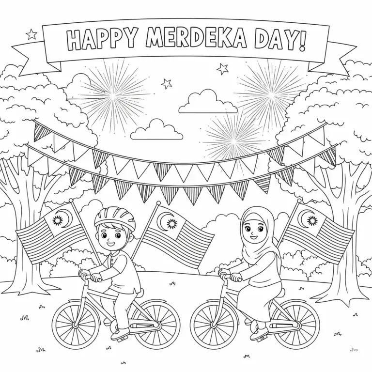 Free Printable Malaysia National Day Coloring Pages | Jalur Gemilang ...