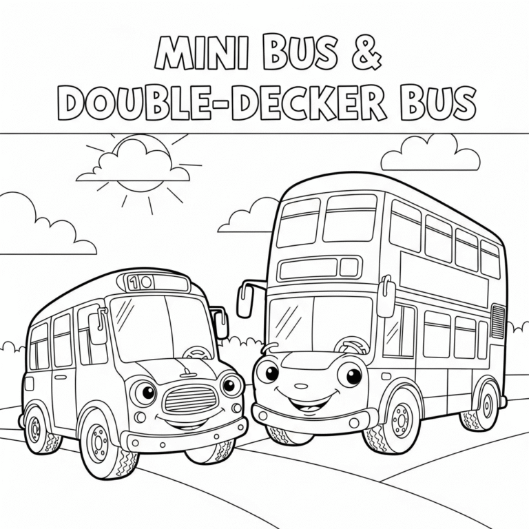 Free Bus Coloring Pages | Printable 巴士填色图免费下载