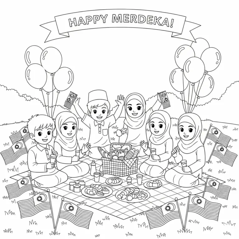 Free Printable Malaysia National Day Coloring Pages | Jalur Gemilang ...