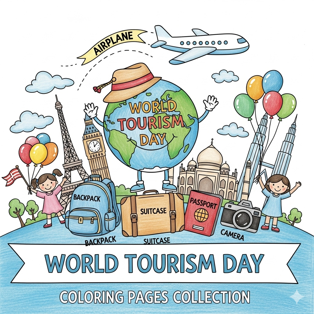 World Festivals Coloring Pages 世界节日填色页